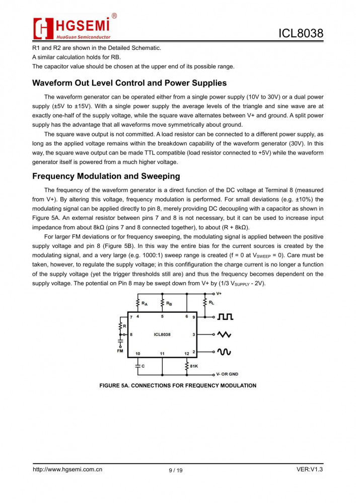 ICL8038N datasheet page 9