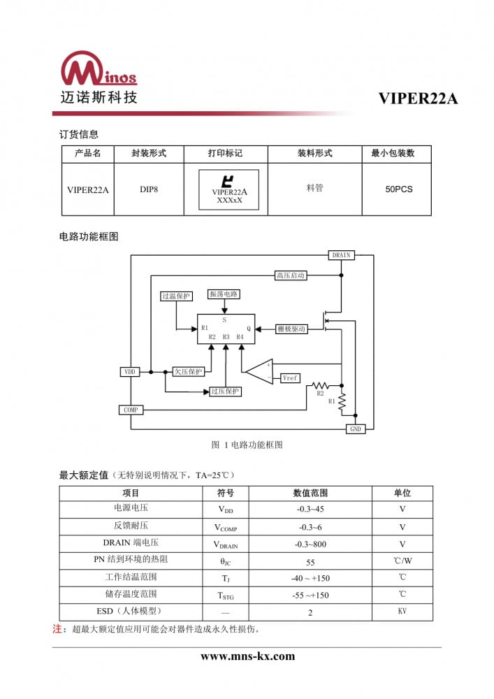 VIPER22A datasheet page 2