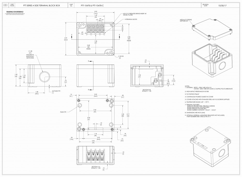 Bud Industries PTT-10478 product drawing