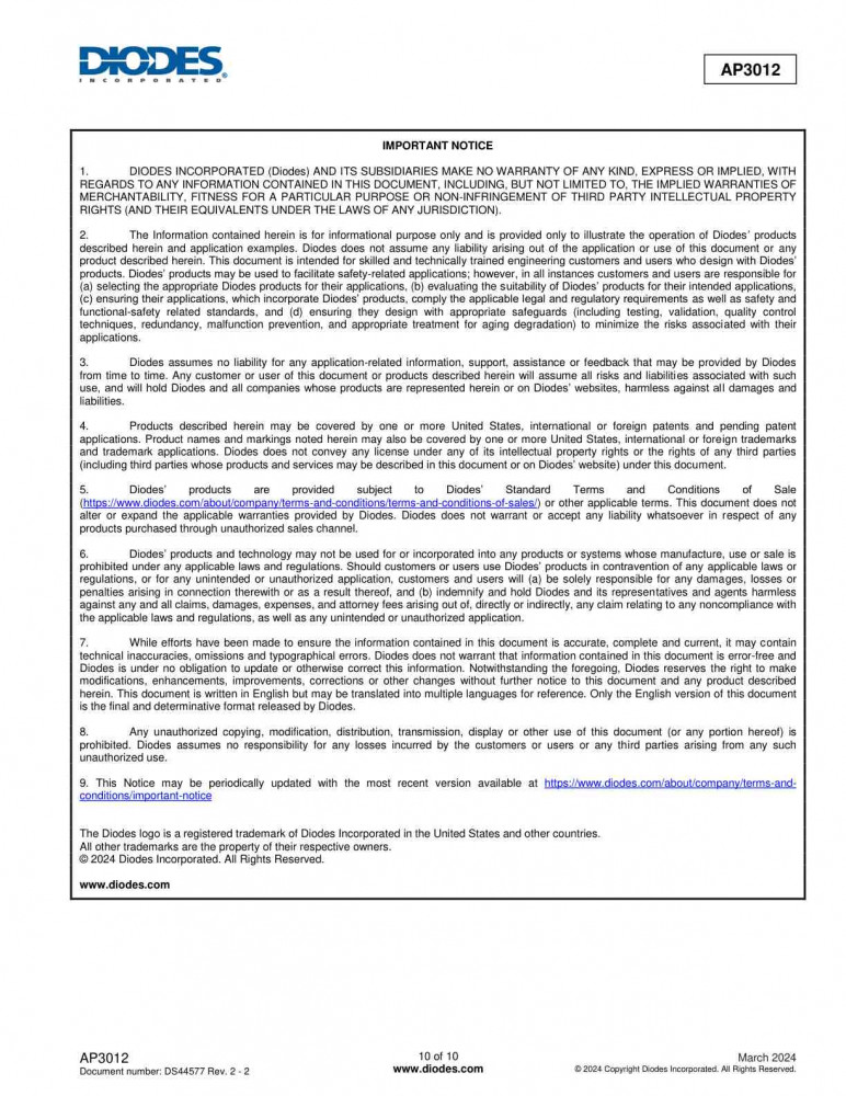 AP3012 datasheet page 10