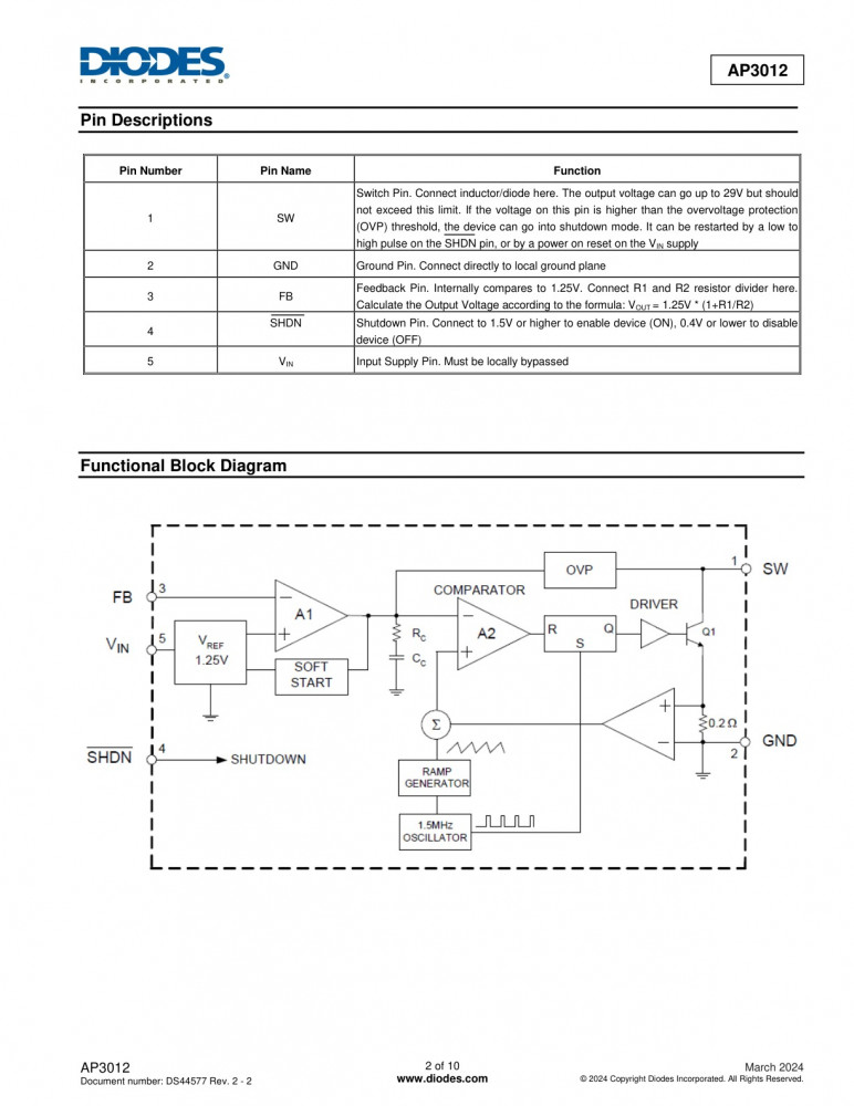 AP3012 datasheet page 2