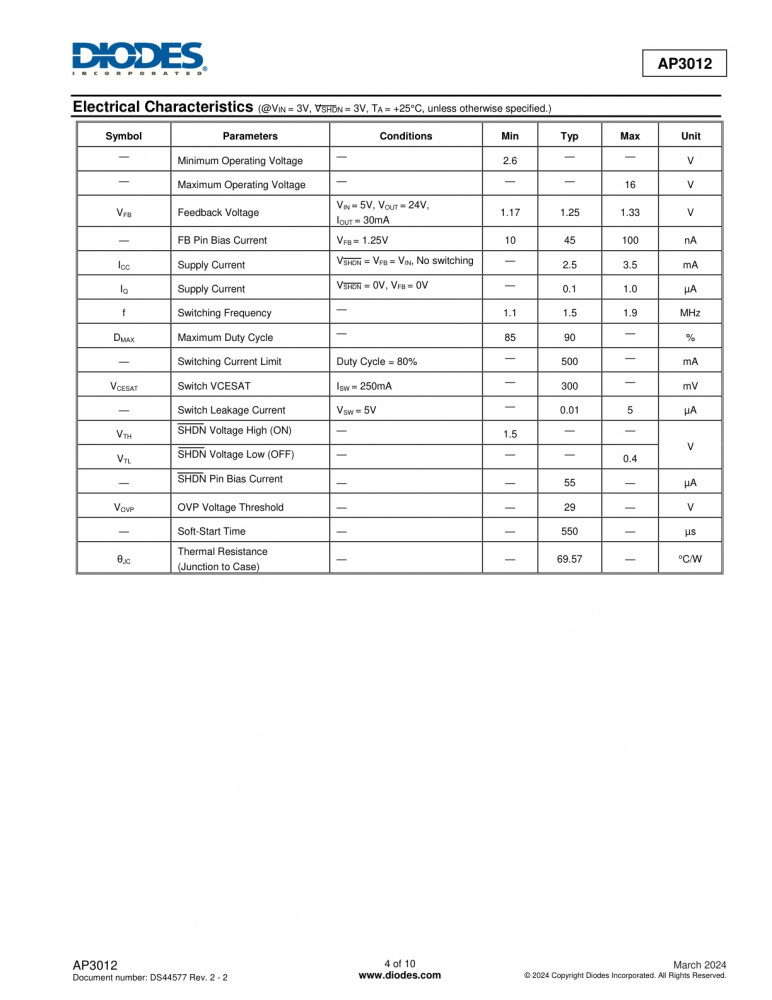 AP3012 datasheet page 4