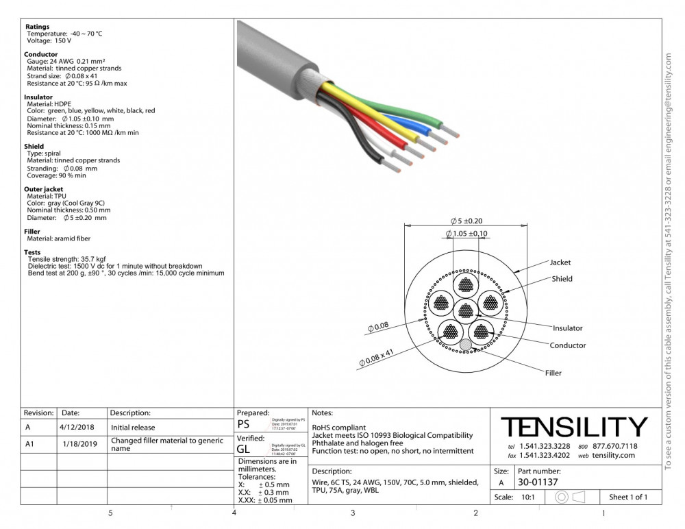 Tensility International 30-01137 product drawing