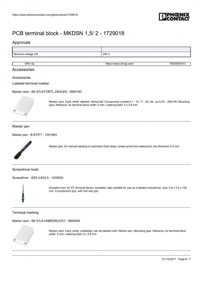 Phoenix Contact 1729018 product documentation page 6