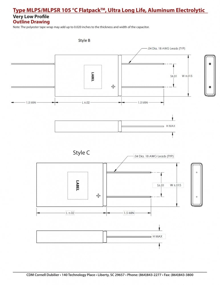 CDE MLPS datasheet page 4