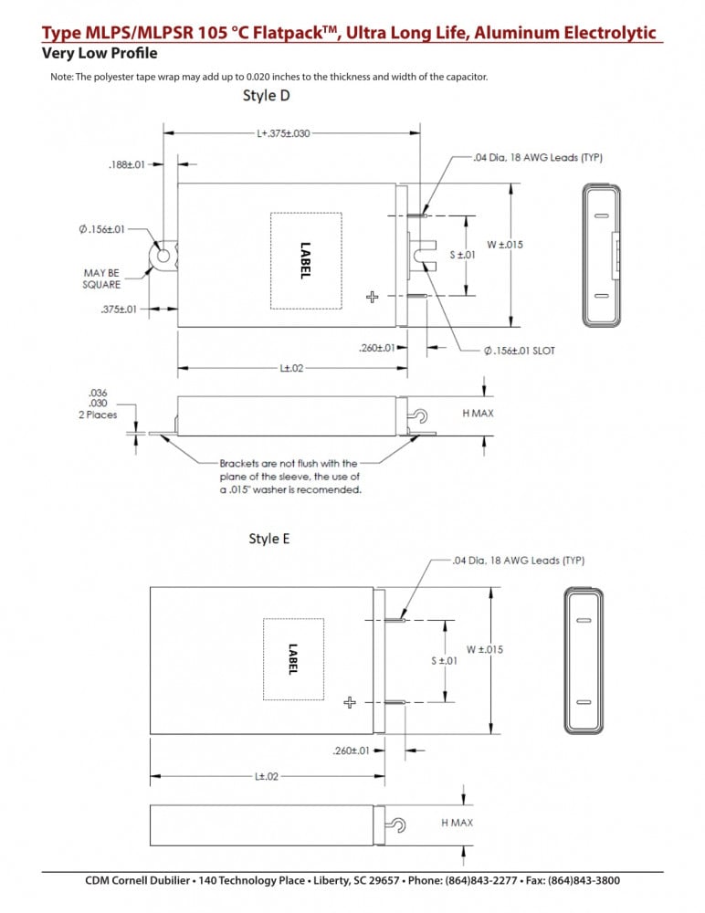 CDE MLPS datasheet page 5