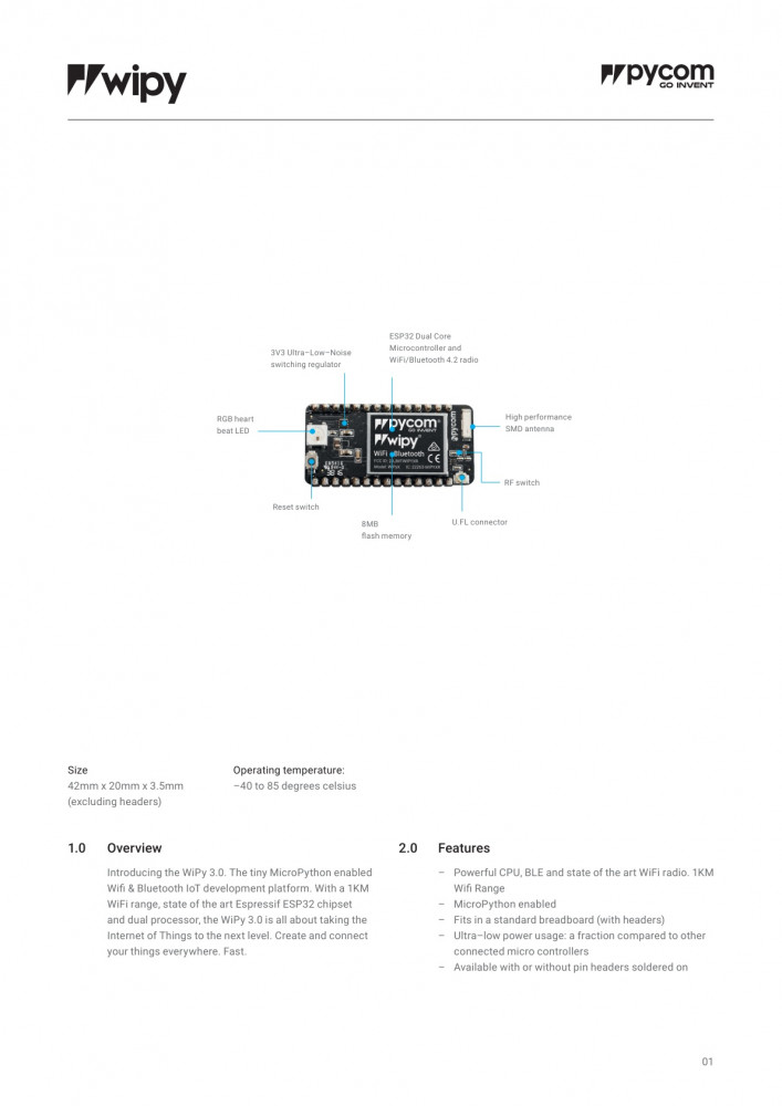 WiPy 3.0 document page 1