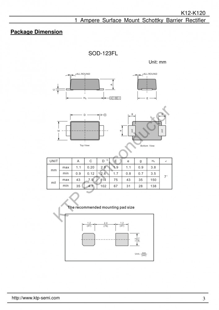 K14 KTP datasheet page 3