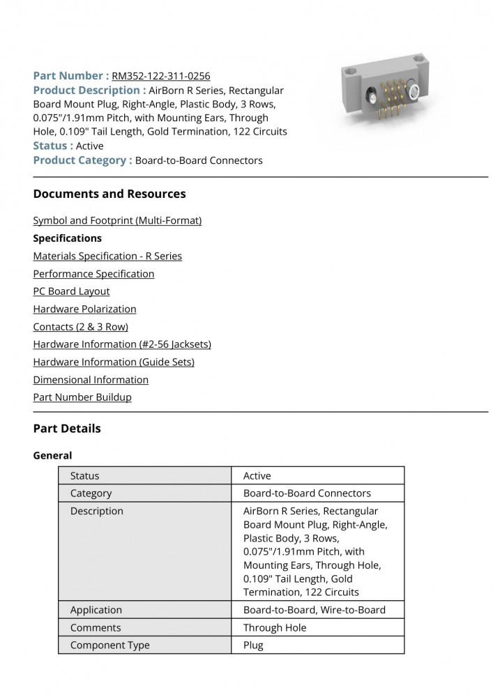 RM352-122-311-0256 technical document page 1