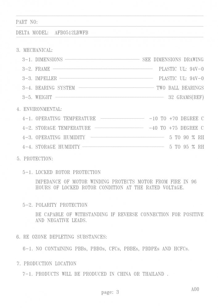 AFB0512LBWFB specification page 5