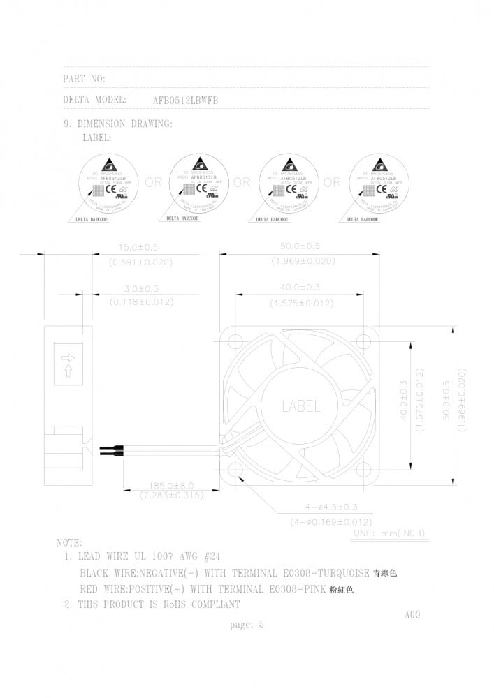 AFB0512LBWFB specification page 7
