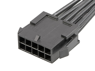 Micro-Fit 3.0 Male-to-Pigtail Off-the-Shelf (OTS) Cable Assembly, Dual Row, 150.00mm Length, Gold (Au) Plating, 2 Circuits, Black