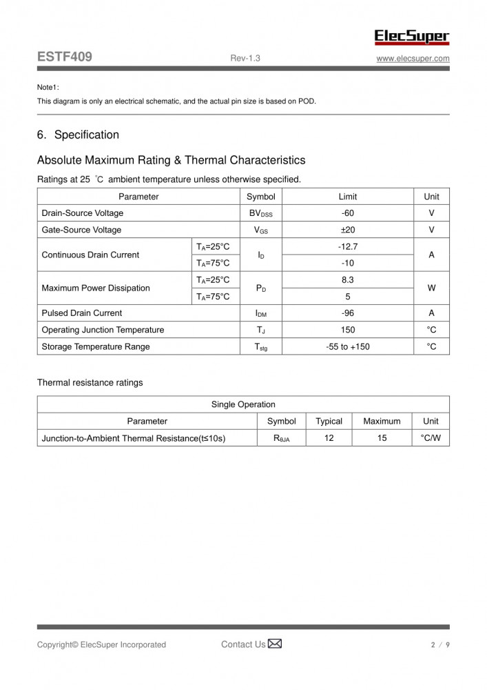 ESTF409 datasheet page 2