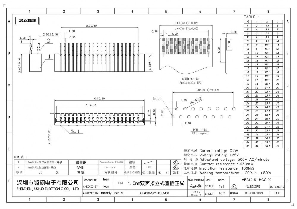 JUSHUO AFA10-S20HCC-00 technical drawing