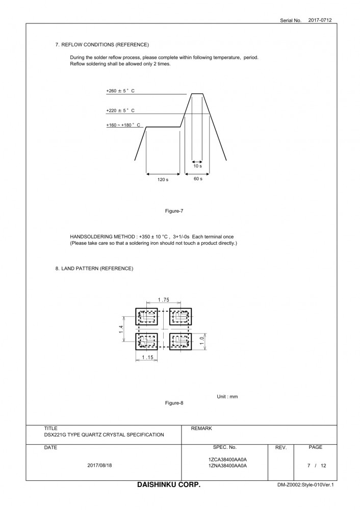 KDS DSX221G specification page 8
