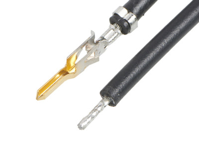 Pre-Crimped Lead Mini-Fit Jr. Male-to-Pigtail, Gold (Au) Plating, 300.00mm Length, 16 AWG, Black for sale