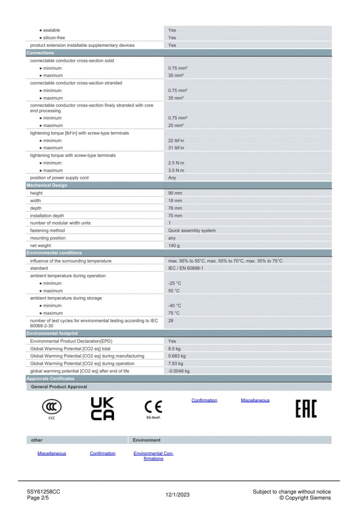 5SY6125-8CC technical document page 2