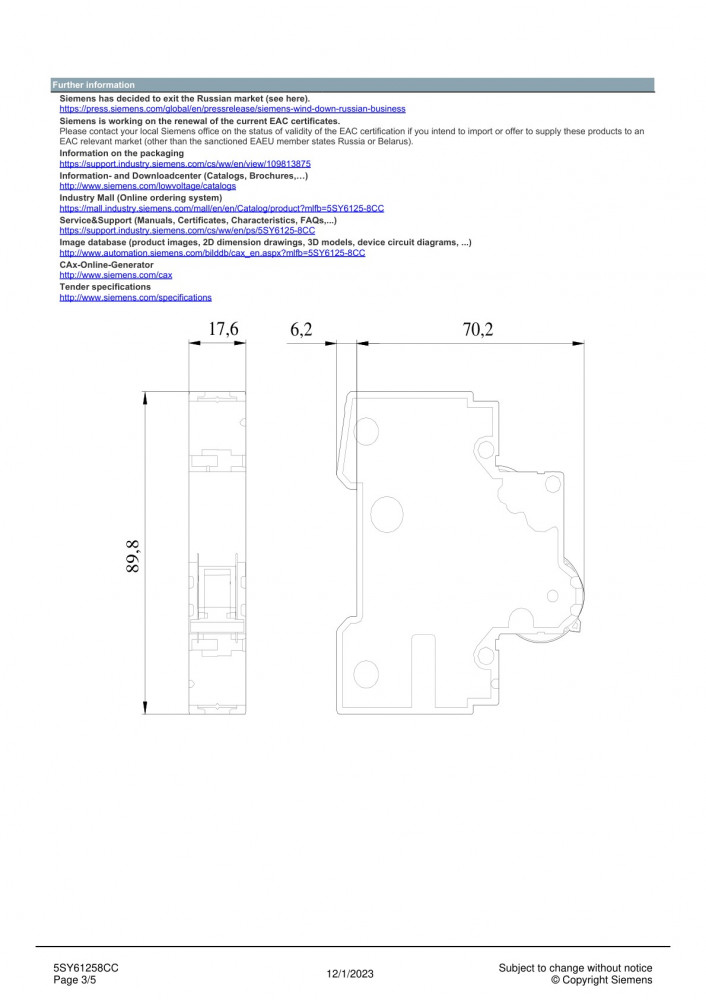 5SY6125-8CC technical document page 3