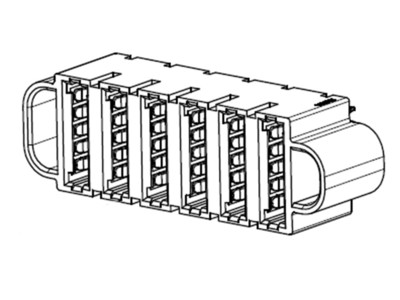 EXTreme EnergetiC Modular Vertical Receptacle Assembly, 6 Power Circuits  with Press-Fit Tails, with Guide for sale
