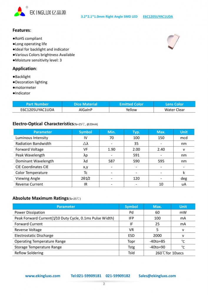 E6C1205UYAC1UDA datasheet page 2