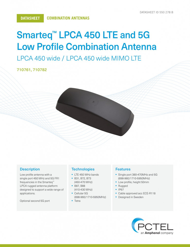 LPCA 450 product document, page 1