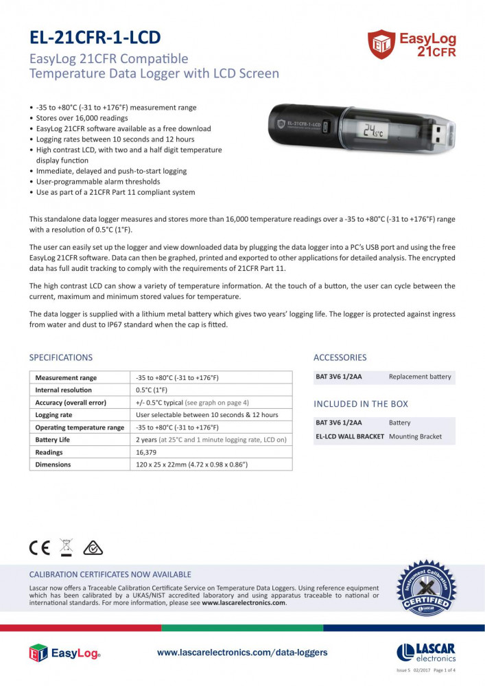 EL-21CFR-1-LCD documentation page 1