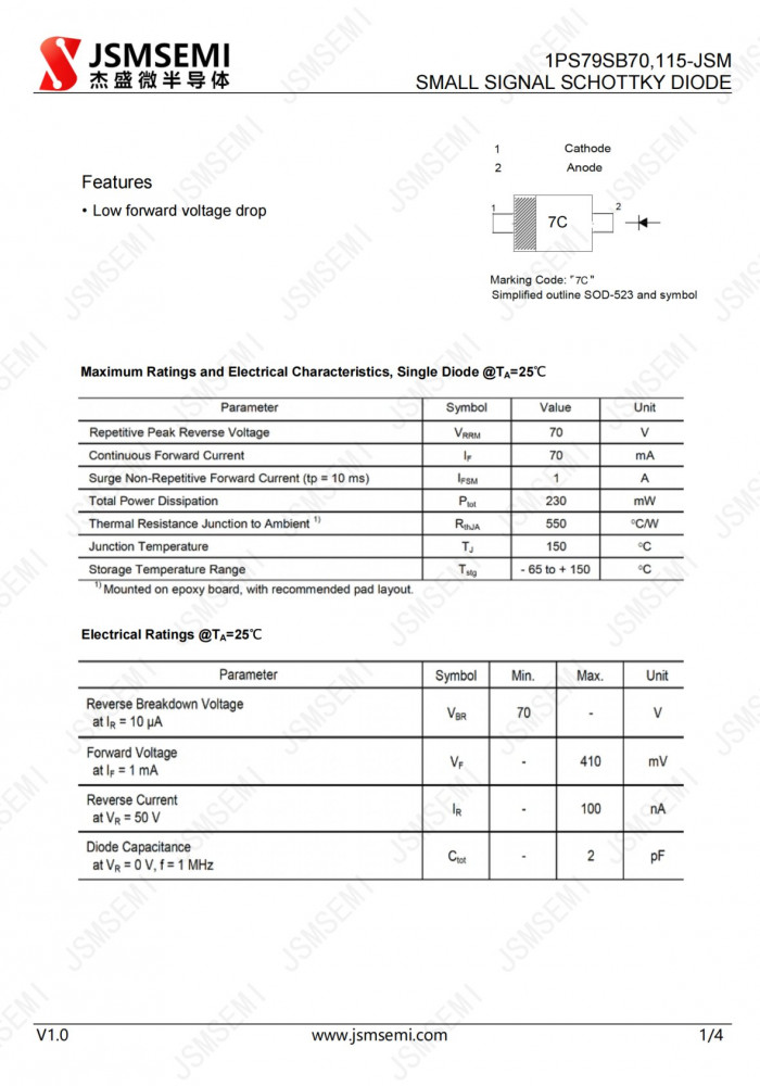 1PS79SB70,115-JSM datasheet page 1