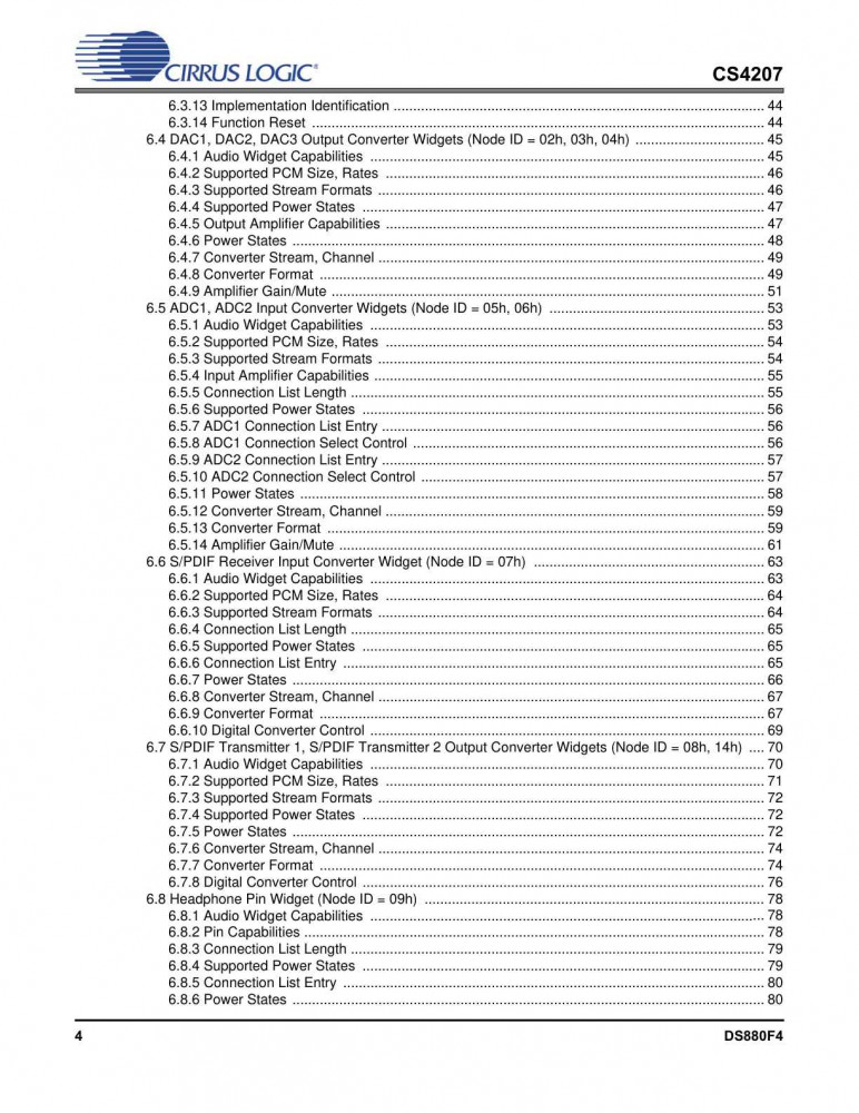 CS4207 datasheet page 4
