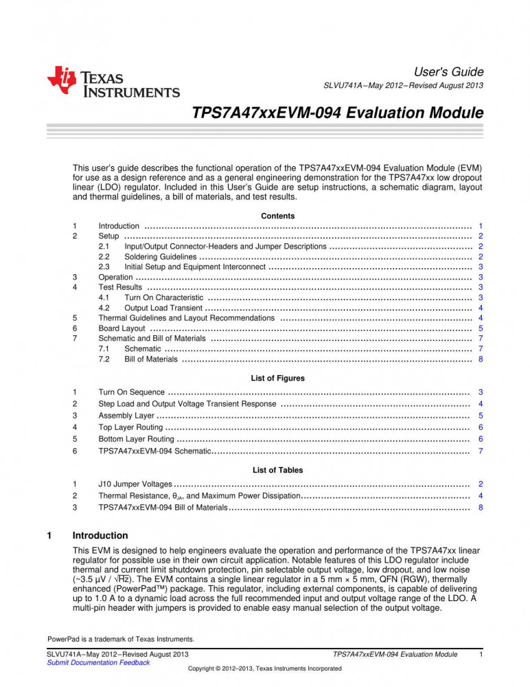 TPS7A4701EVM-094 document preview, page 1