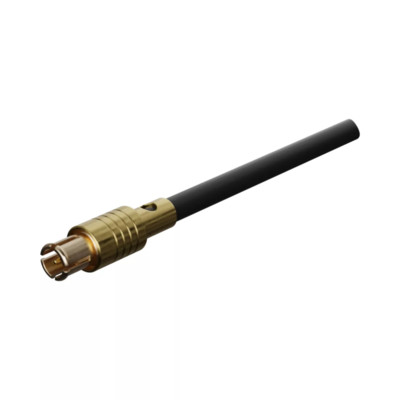 SSMCX Plug, Straight, Solder, for 1.37mm Micro Coaxial Cable, Brass Body, Gold (Au) Plated, Bag, 50 Ohms for sale