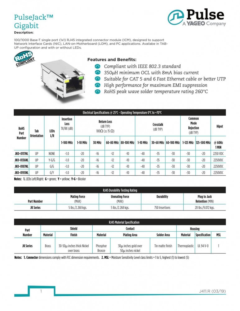 JK0-0136NL technical document page 1