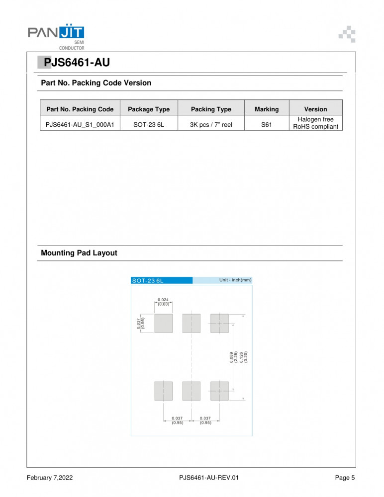 PJS6461-AU datasheet page 5