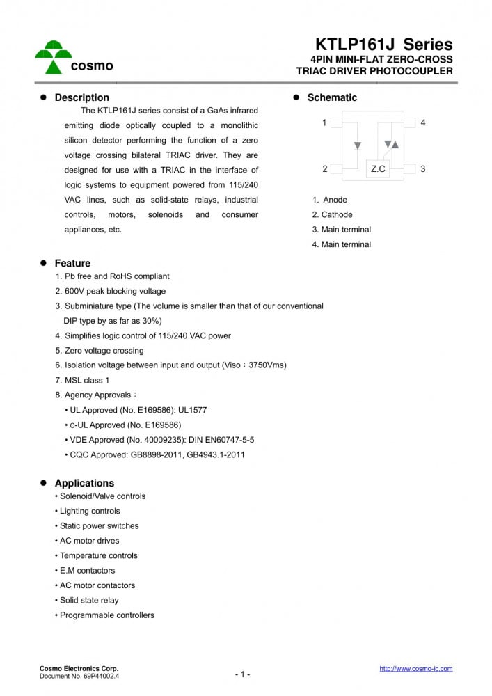 KTLP161J3 TLD datasheet page 1
