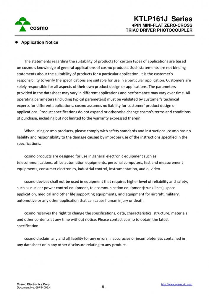 KTLP161J3 TLD datasheet page 9