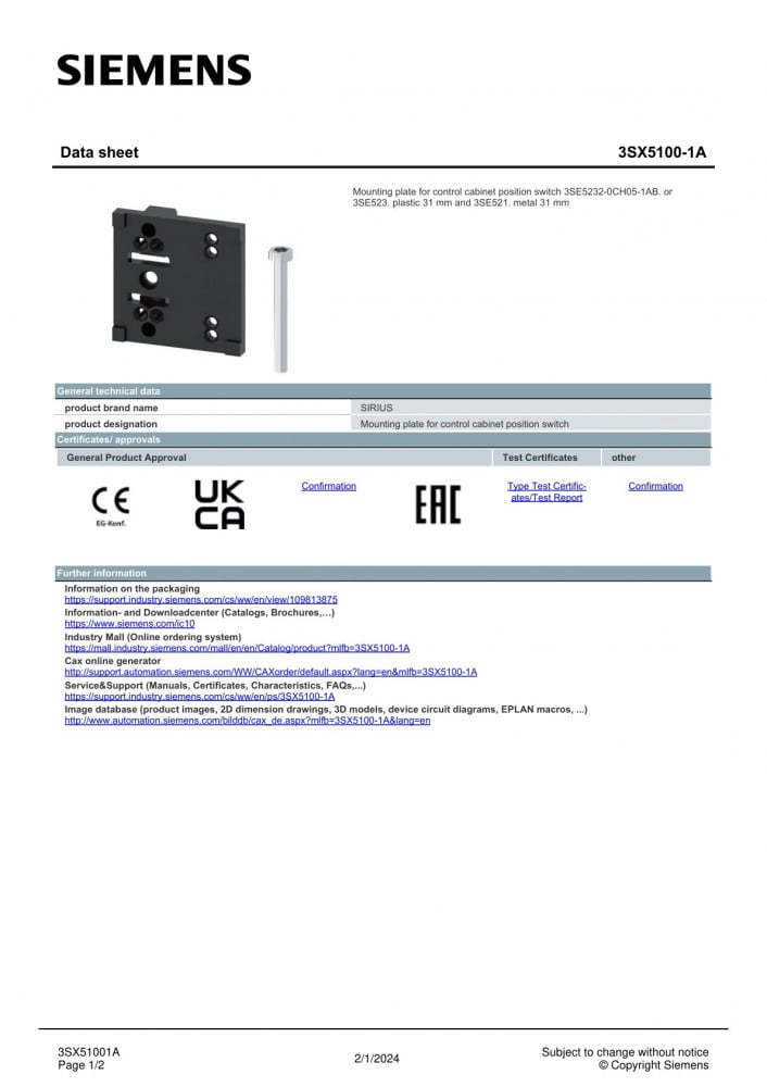 3SX51001A datasheet page 1