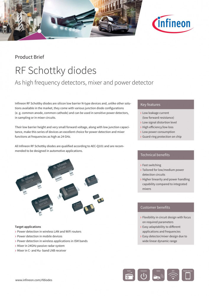 Infineon RF Schottky diode product document page 1