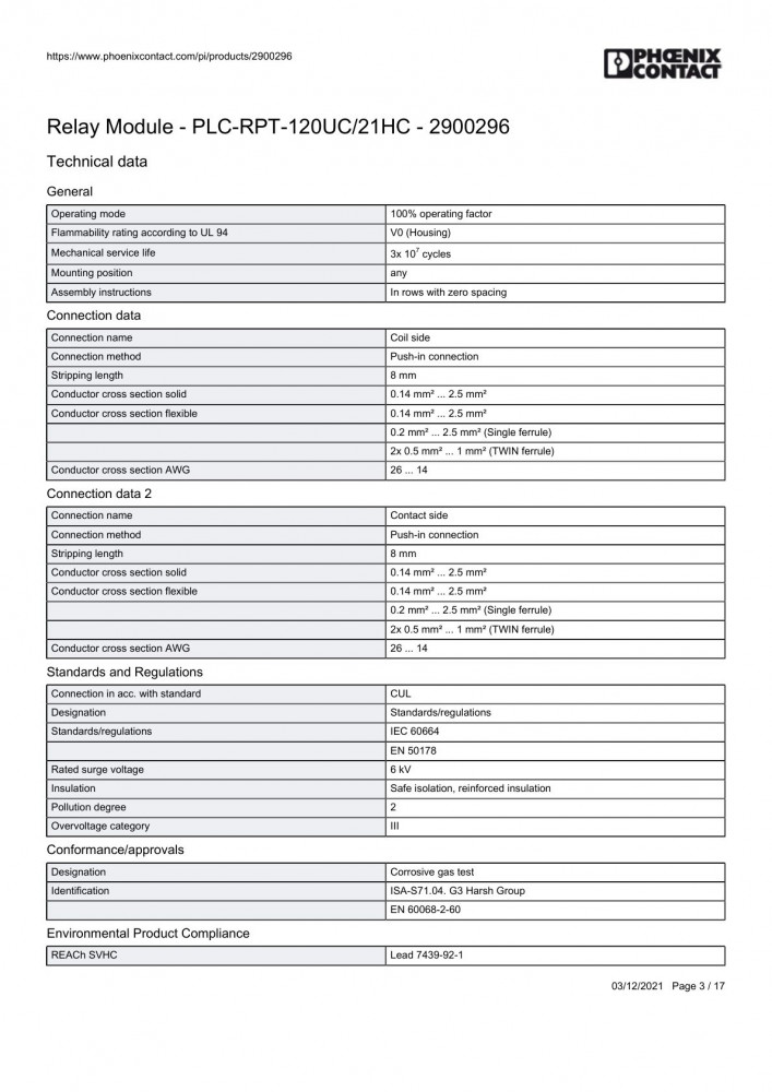 Phoenix Contact 2900296 technical document page 3