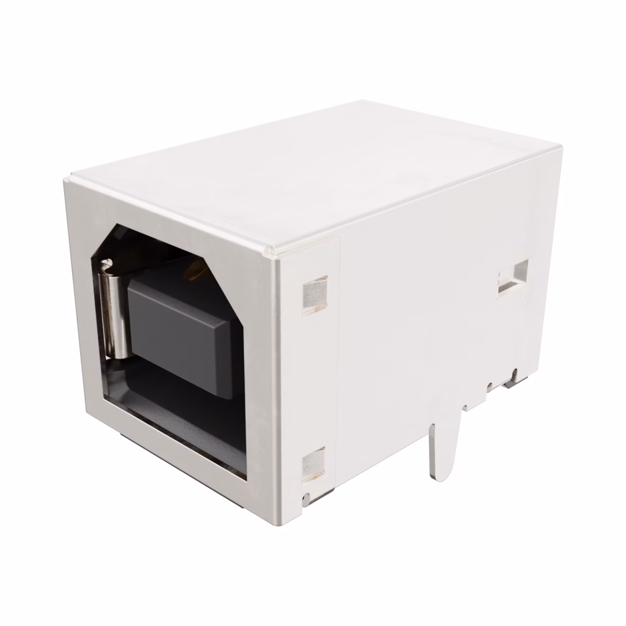 Universal Serial Bus (USB), Shielded I/O, Type B Receptacle, Right-Angle  with Straight Tabs, Color Black, 0.76µm Gold (Au) Plating, Tray Pack, Lead-Free for sale