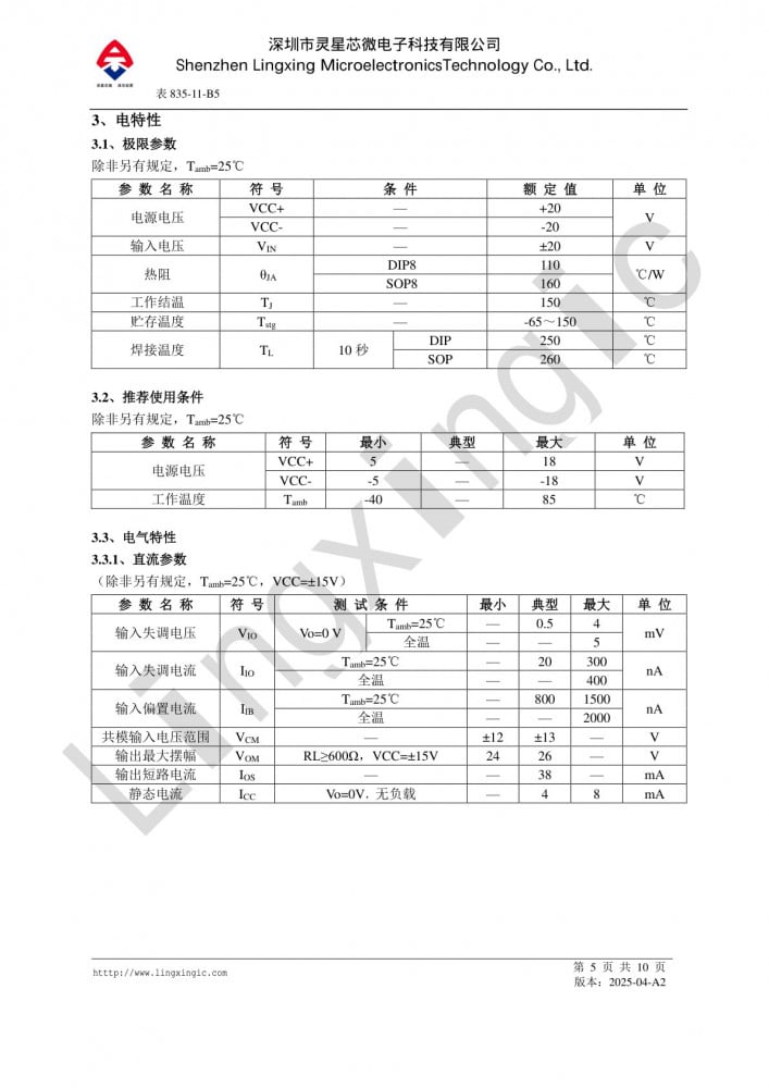 NE5534P(LX) datasheet page 5