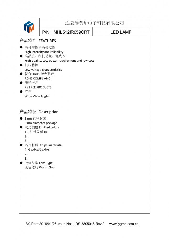 MHL512IR059CRT datasheet page 3