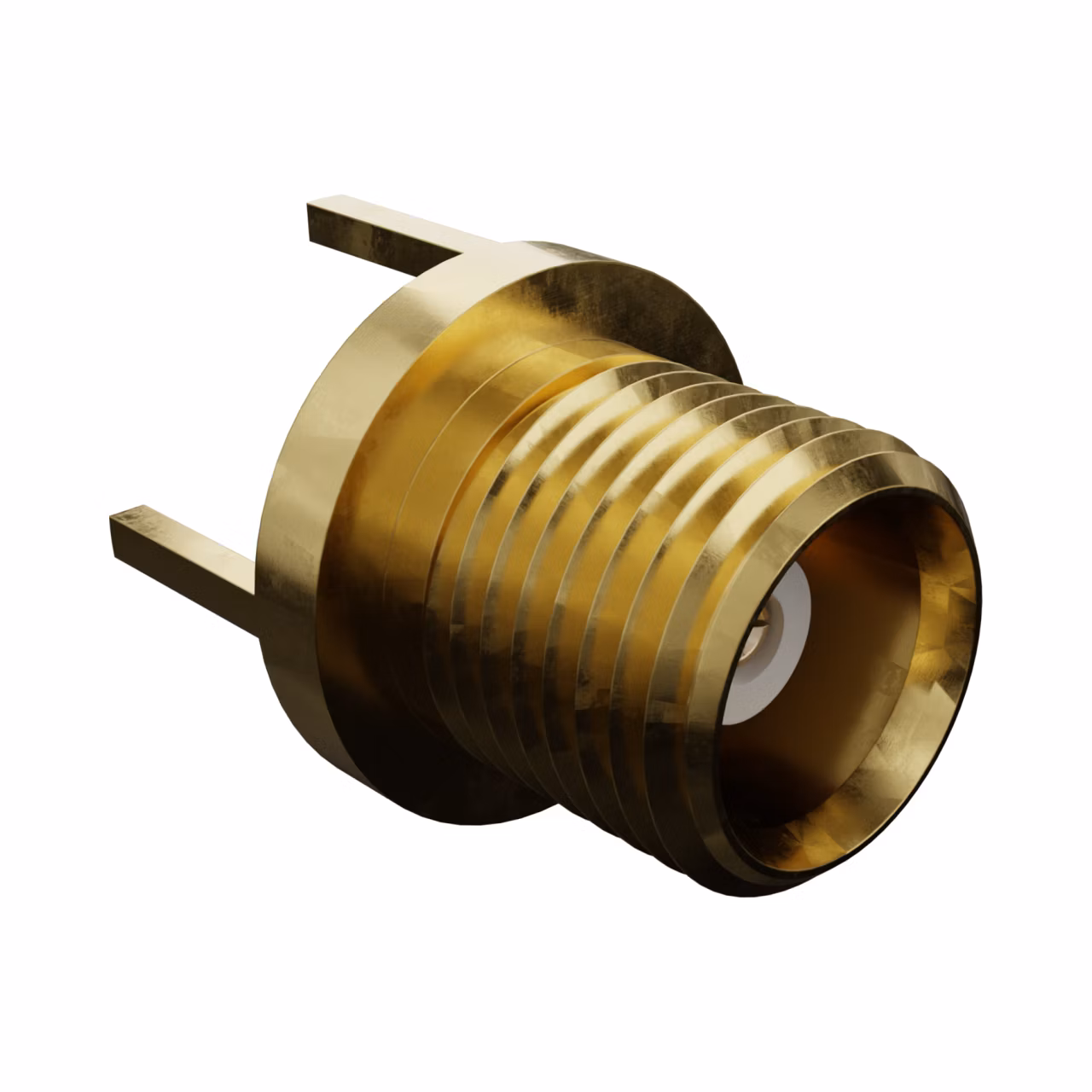 MCX Jack, Straight, Bulkhead Receptacle, PCB, Through Hole, Brass Body, Gold (Au) Plated, Without Nut, 50 Ohms for sale