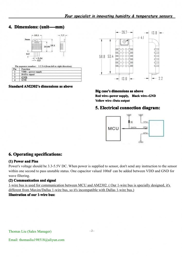 AM2302 DHT22 technical document page 2