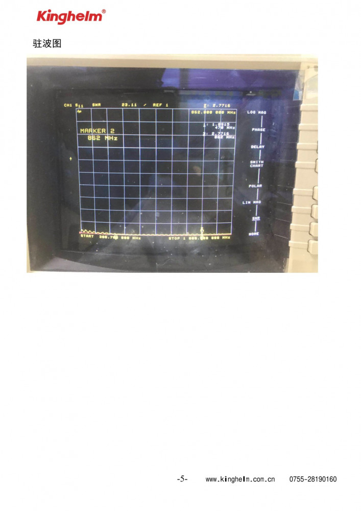 KH-TV-K512-XP antenna test equipment page