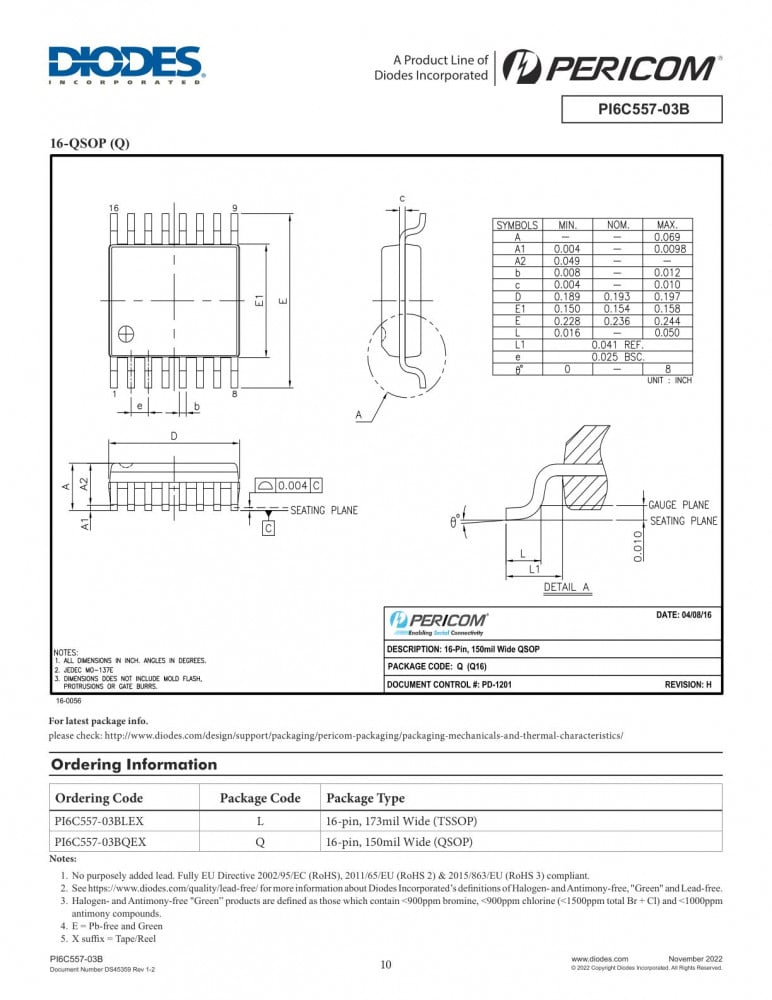 PI6C557-03BLE datasheet page 10