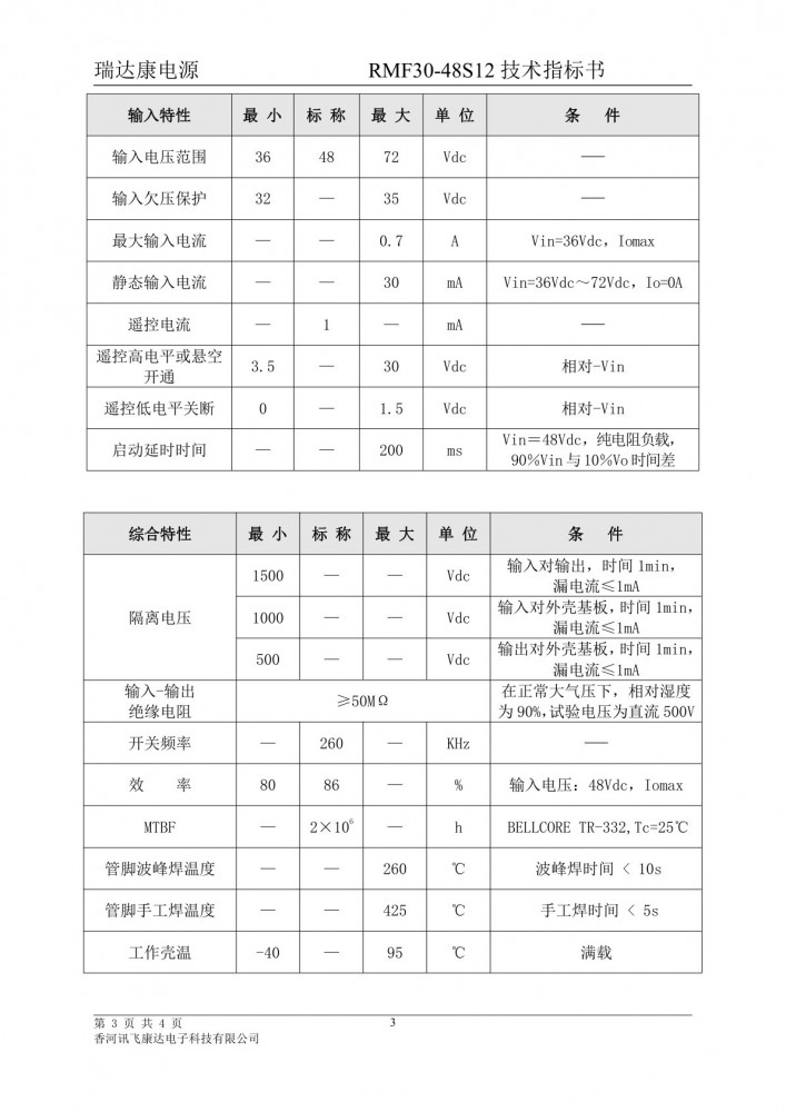 RMF30-48S12 datasheet page 3