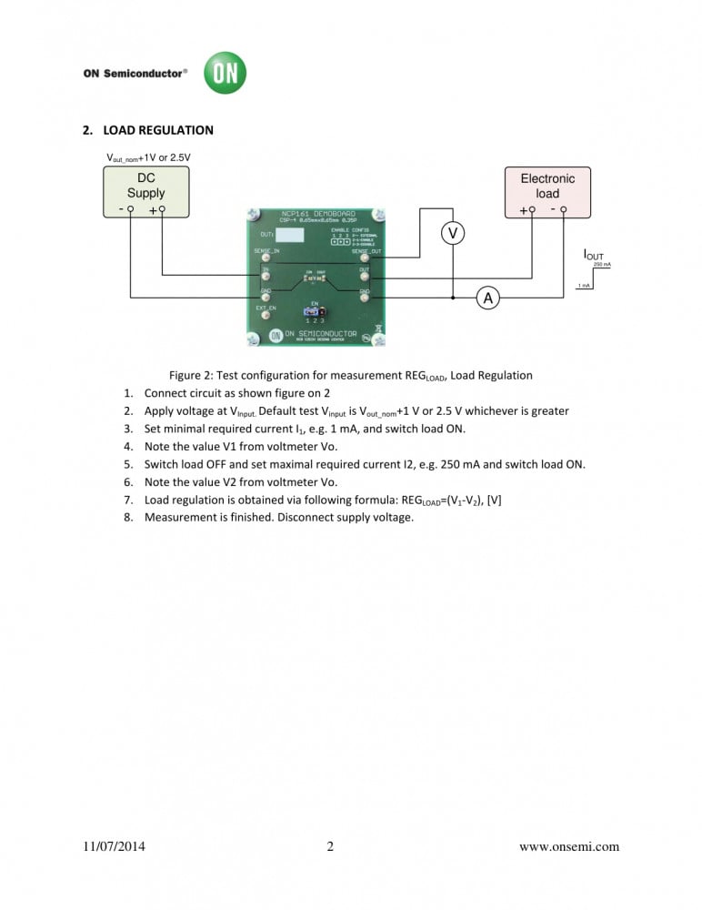 NCP161 evaluation board test procedure page 2