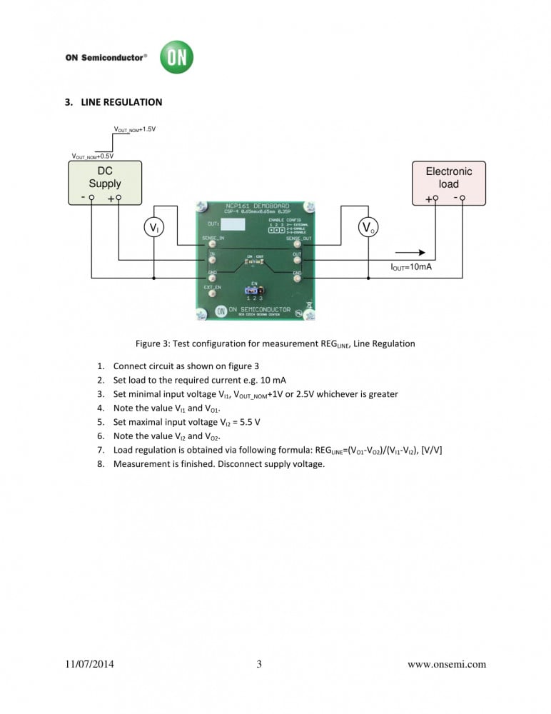 NCP161 evaluation board test procedure page 3