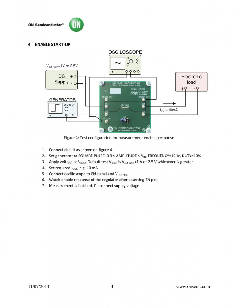 NCP161 evaluation board test procedure page 4