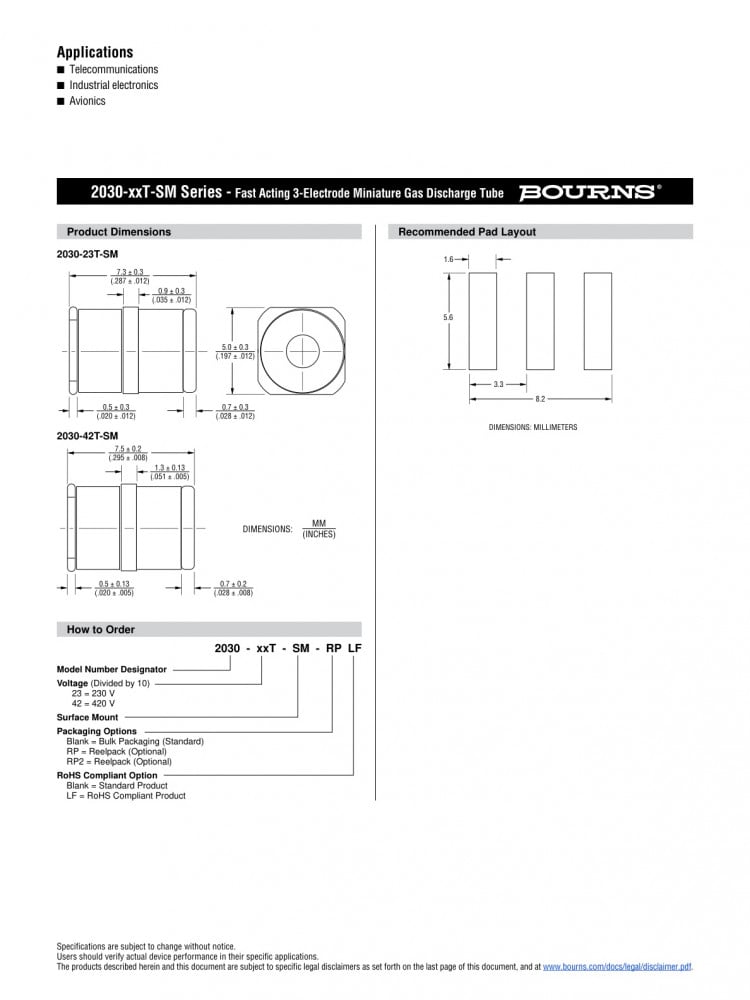 BOURNS 2030-23T-SM-RPLF datasheet page 2