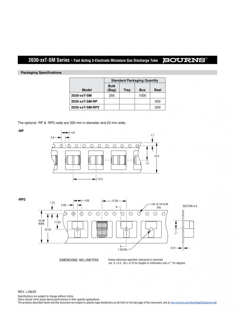 BOURNS 2030-23T-SM-RPLF datasheet page 3